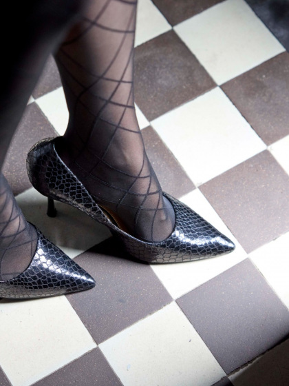 Ribbon Pattern Tights - Black - Pretty Polly®