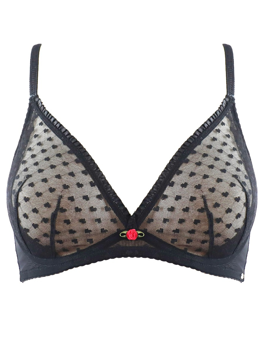 Heart Mesh Non Padded Triangle Bra | Lingerie | Pretty Polly