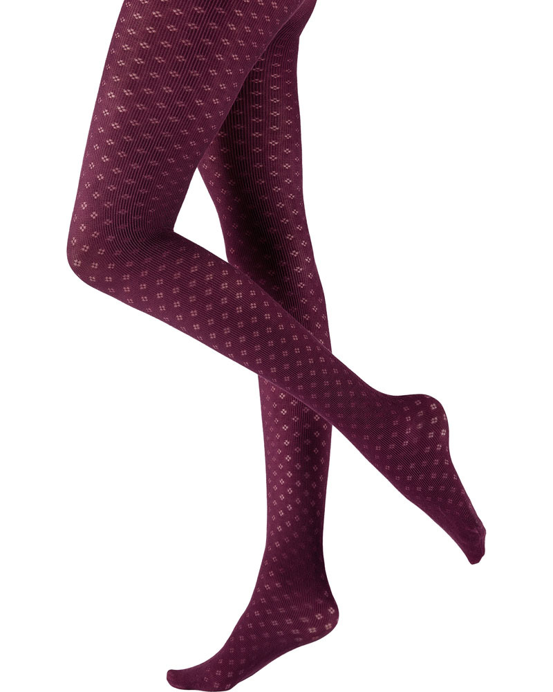 maroon patterned tights