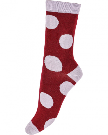 Large Stripe & Spot Bamboo Socks 2 Pair Pack - Red Mix - Pretty Polly®