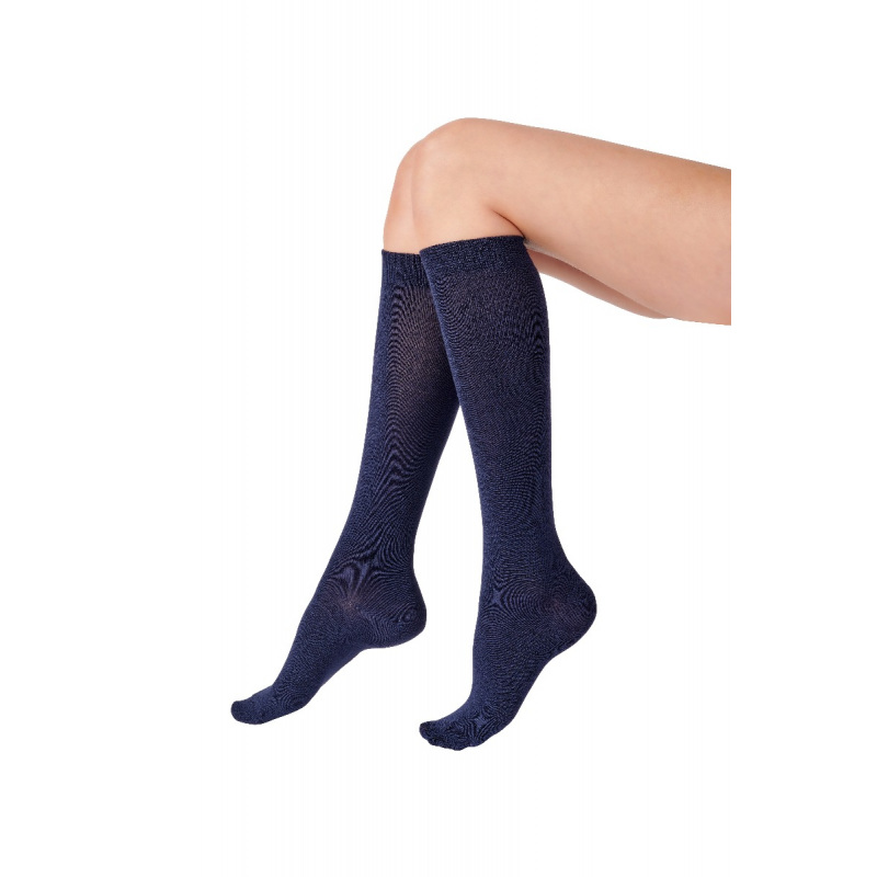 Bamboo Knee High Plain Socks 1 Pair Pack Navy Pretty Polly